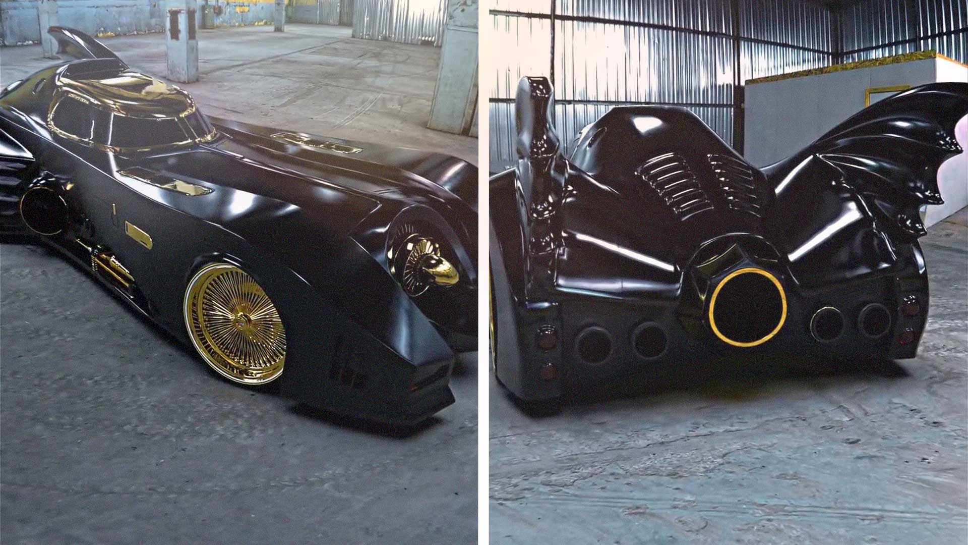 Batman's Batmobile Gets A Modern Upgrade with 24K Gold Wheels ...